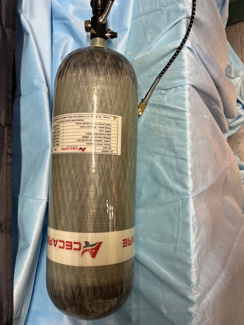 Carbon Fiber 4,500 psi PCP air tank 9 L with fill assembly CE Certifie ...